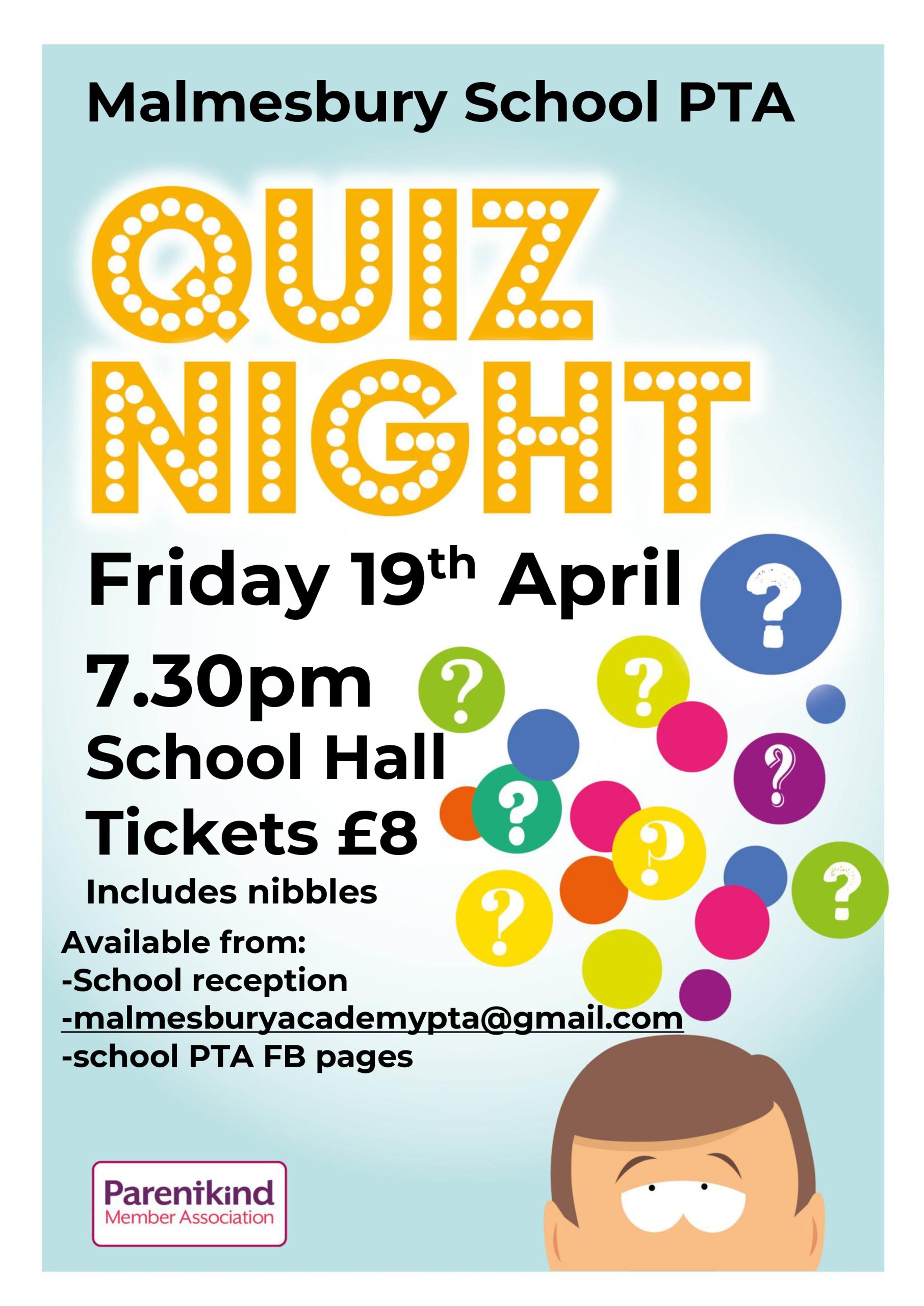 PTA Quiz Night – Friday 19 April 2024 – Malmesbury School